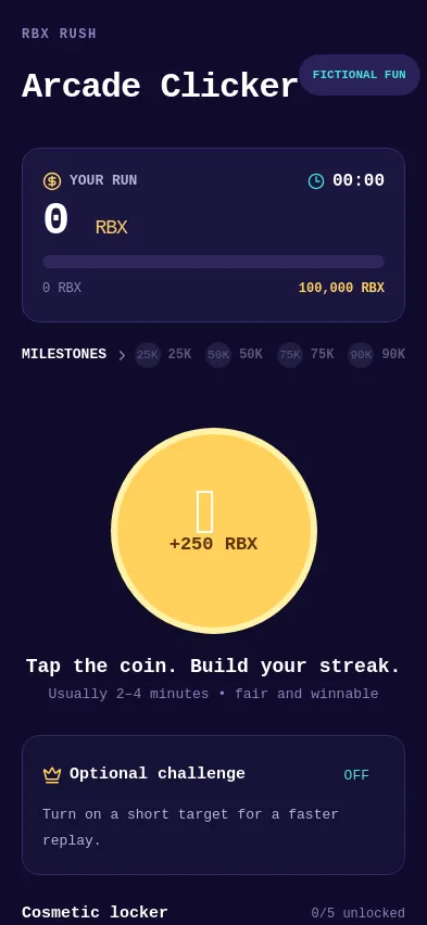 RBX Rush Arcade Clicker