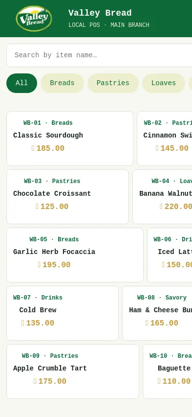 Valley Bread POS Suite