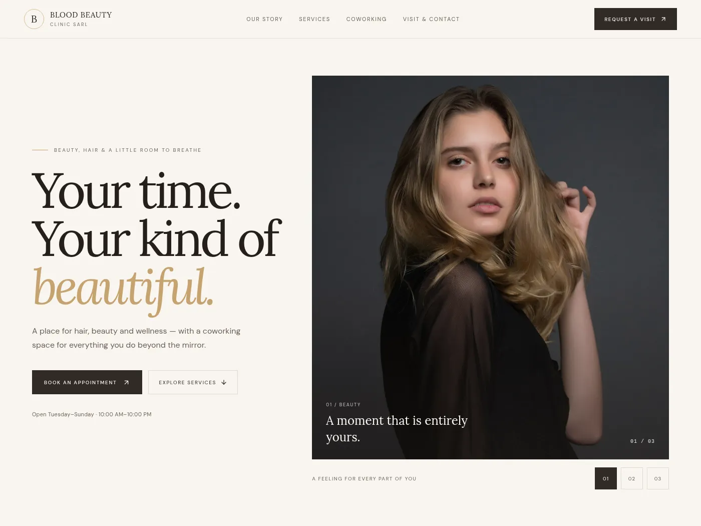 Blood Beauty Clinic Website