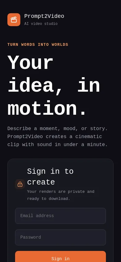 Prompt2Video AI