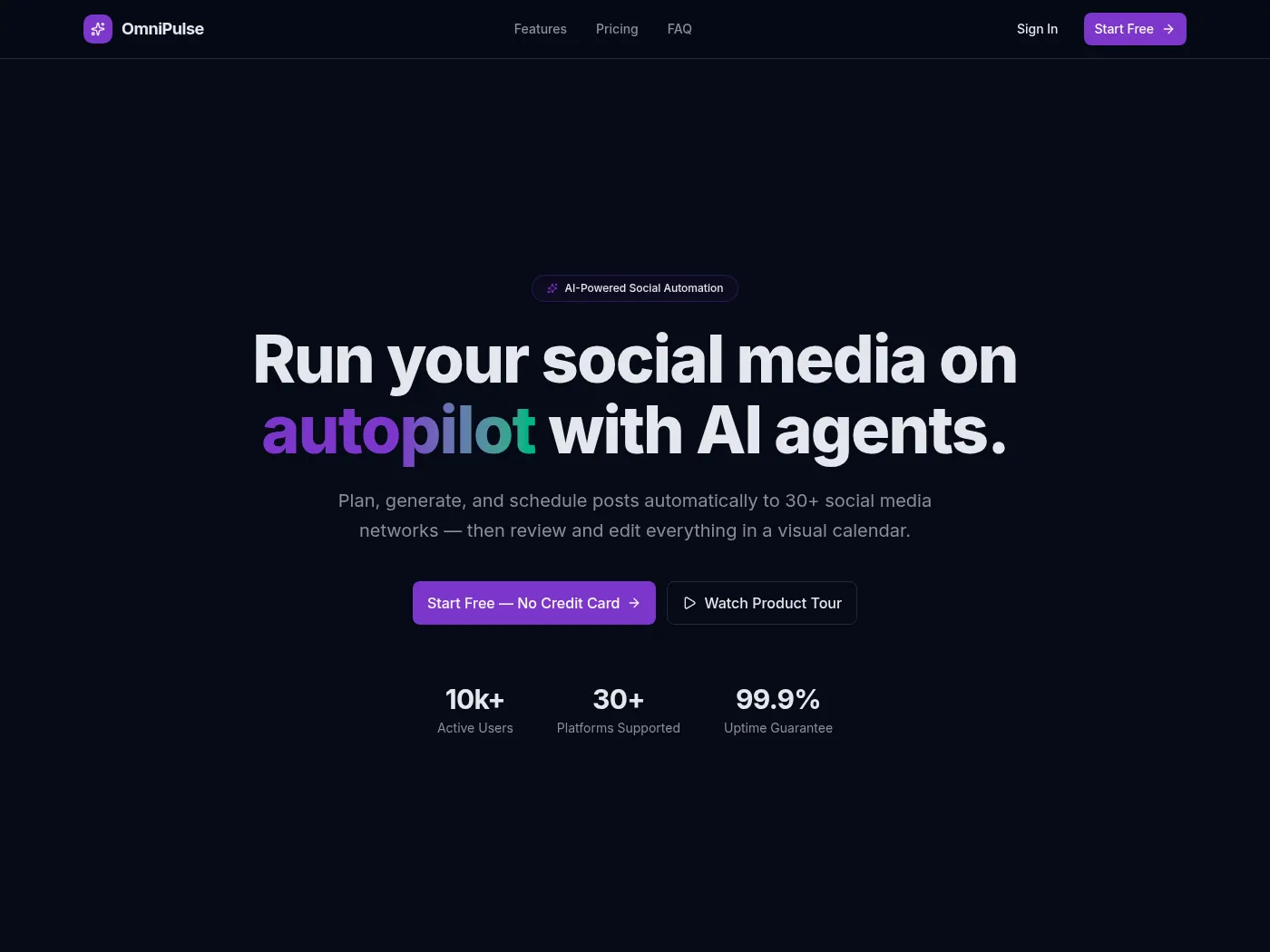 OmniPulse.ai Social SaaS