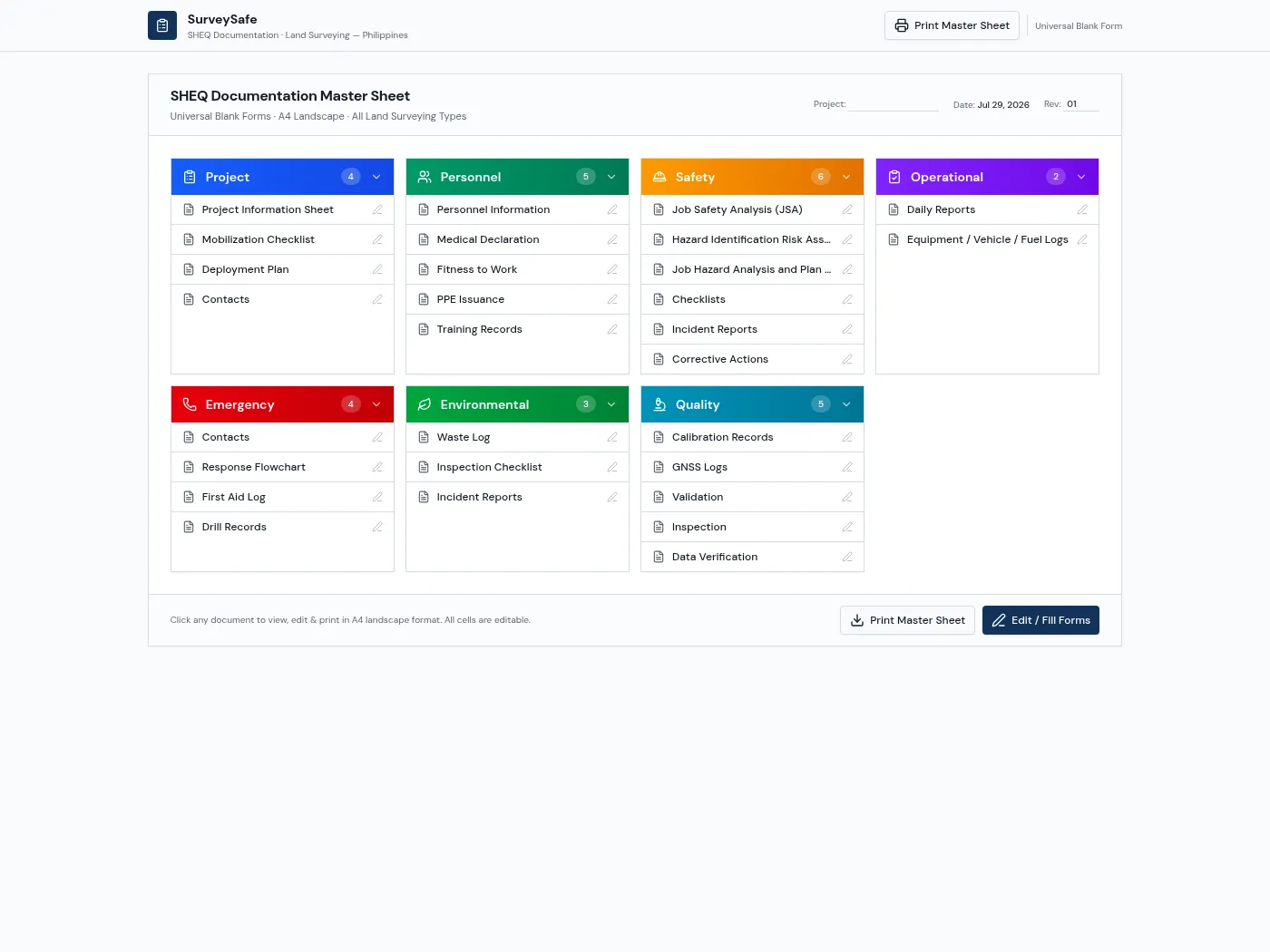 SurveySafe Dashboard