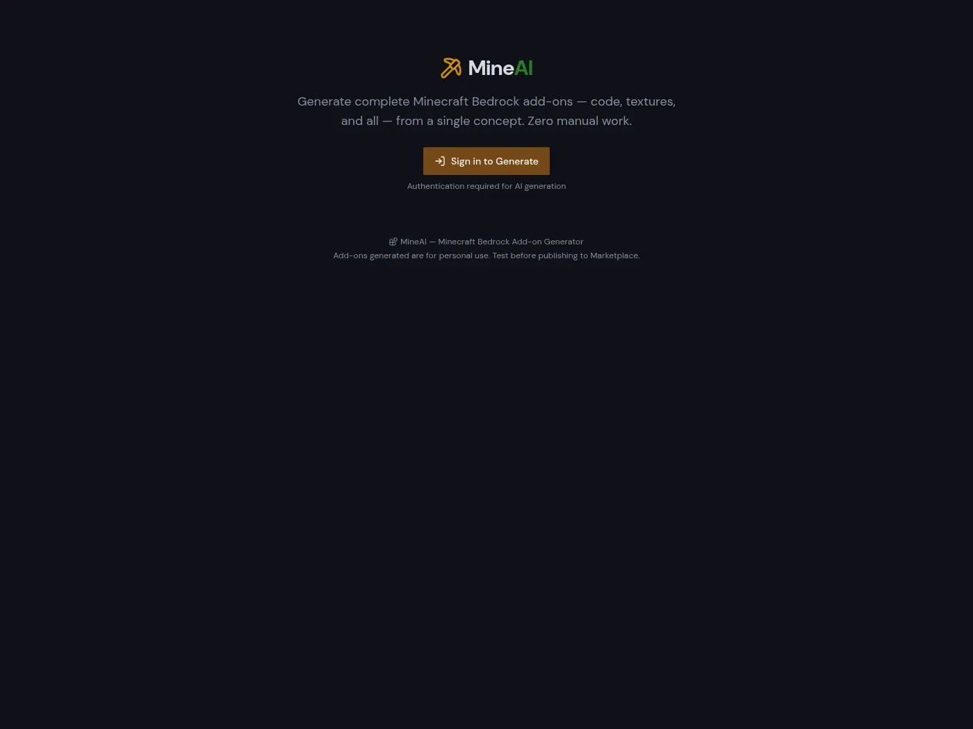 MineAI Add-on Generator