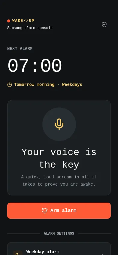 Scream Alarm Samsung App