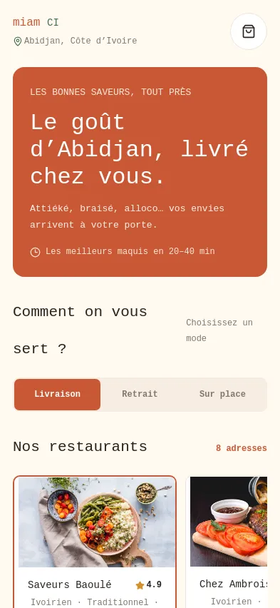 Miam CI Food App