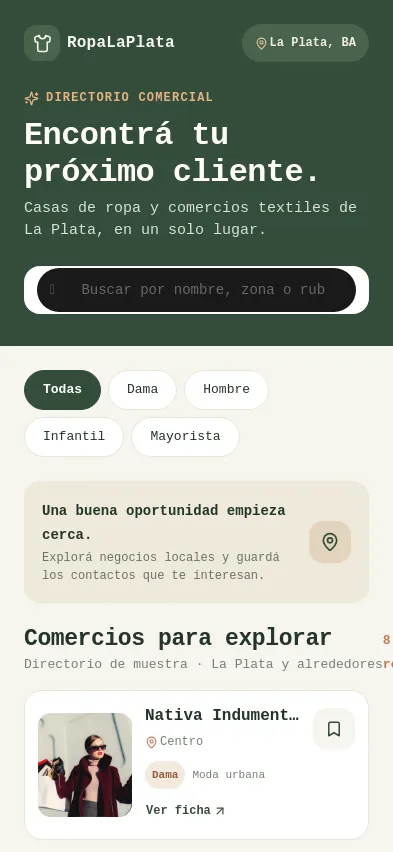 RopaLaPlata Client Finder
