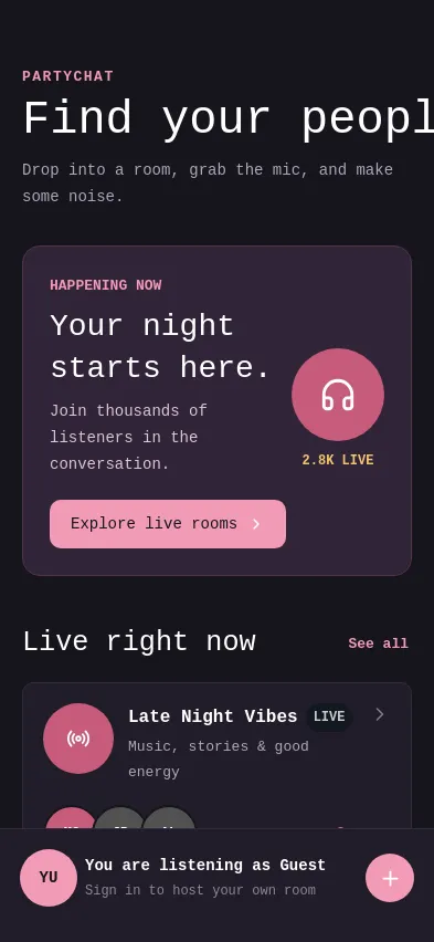 PartyChat Live Rooms