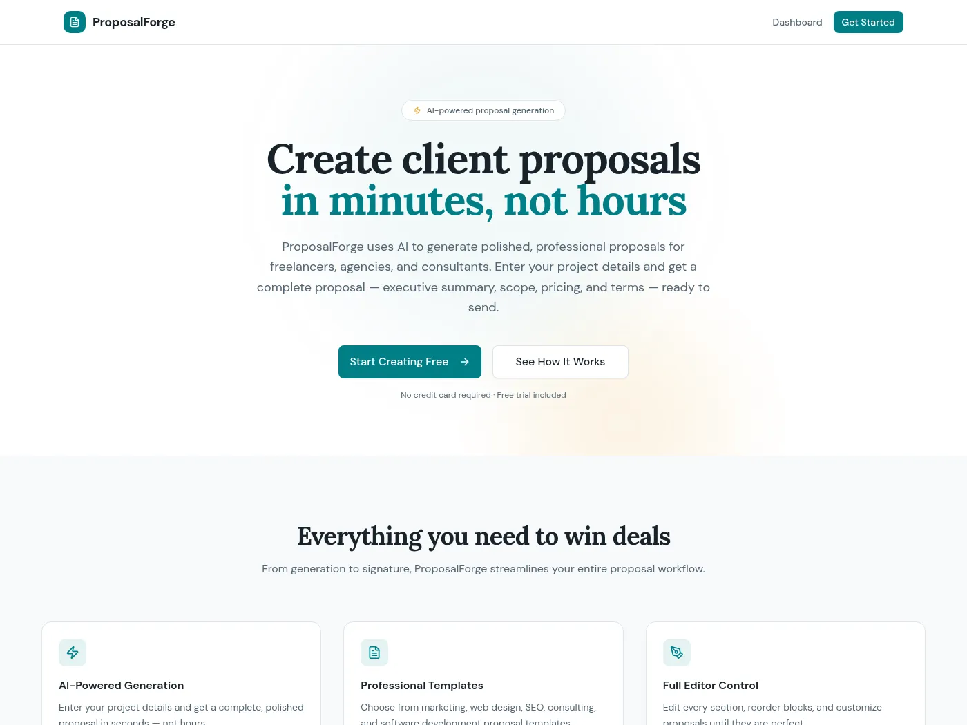 ProposalForge AI SaaS