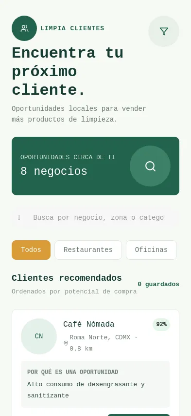 LimpiaClientes Finder
