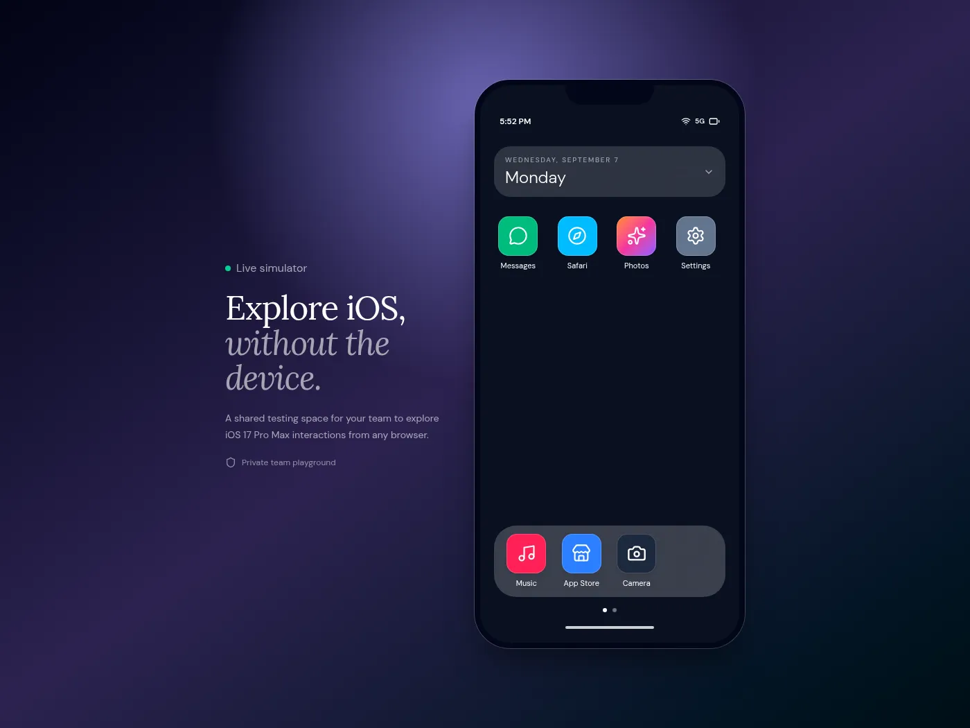 iOS 17 Pro Max Simulator