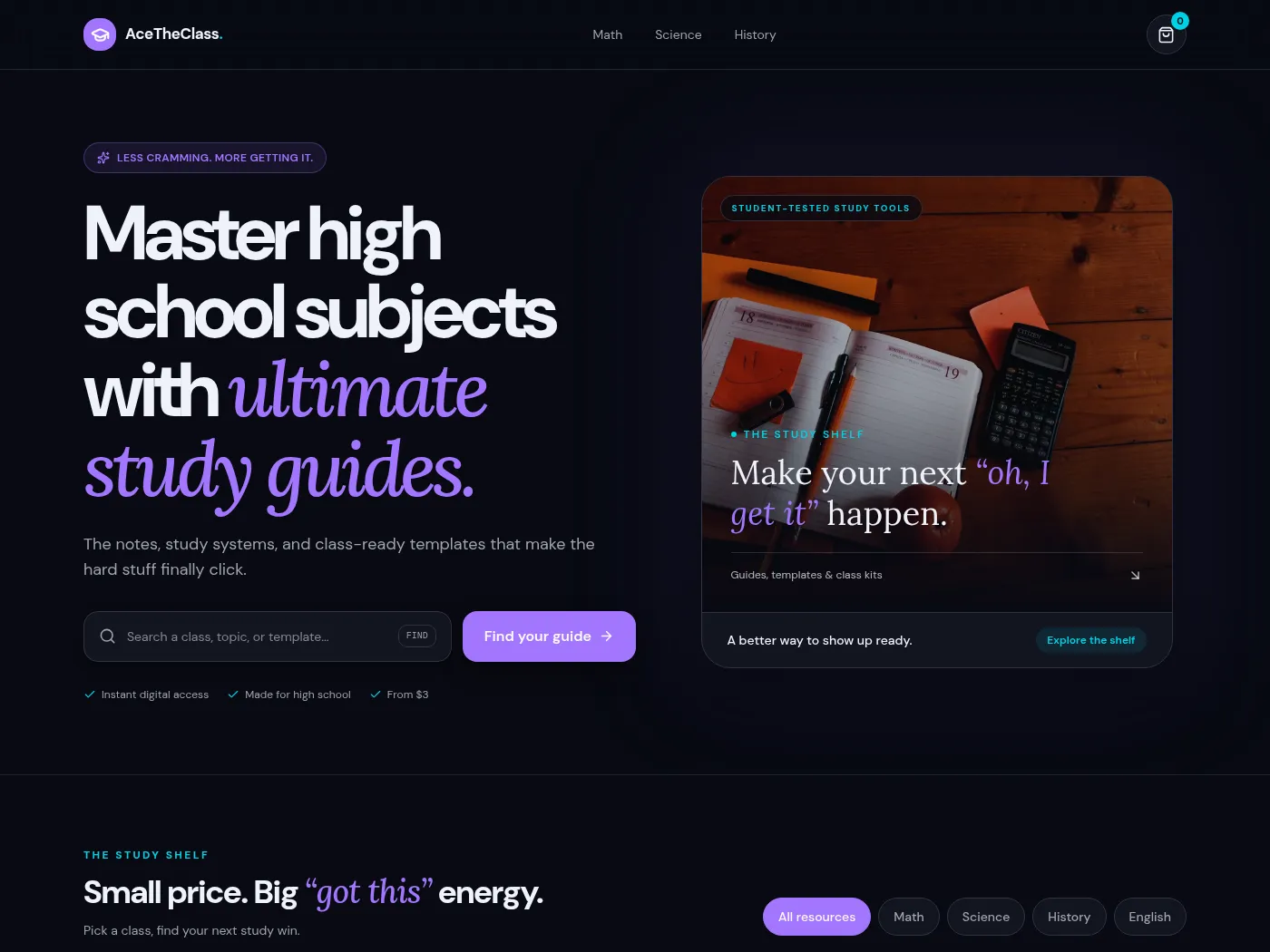 AceTheClass Storefront