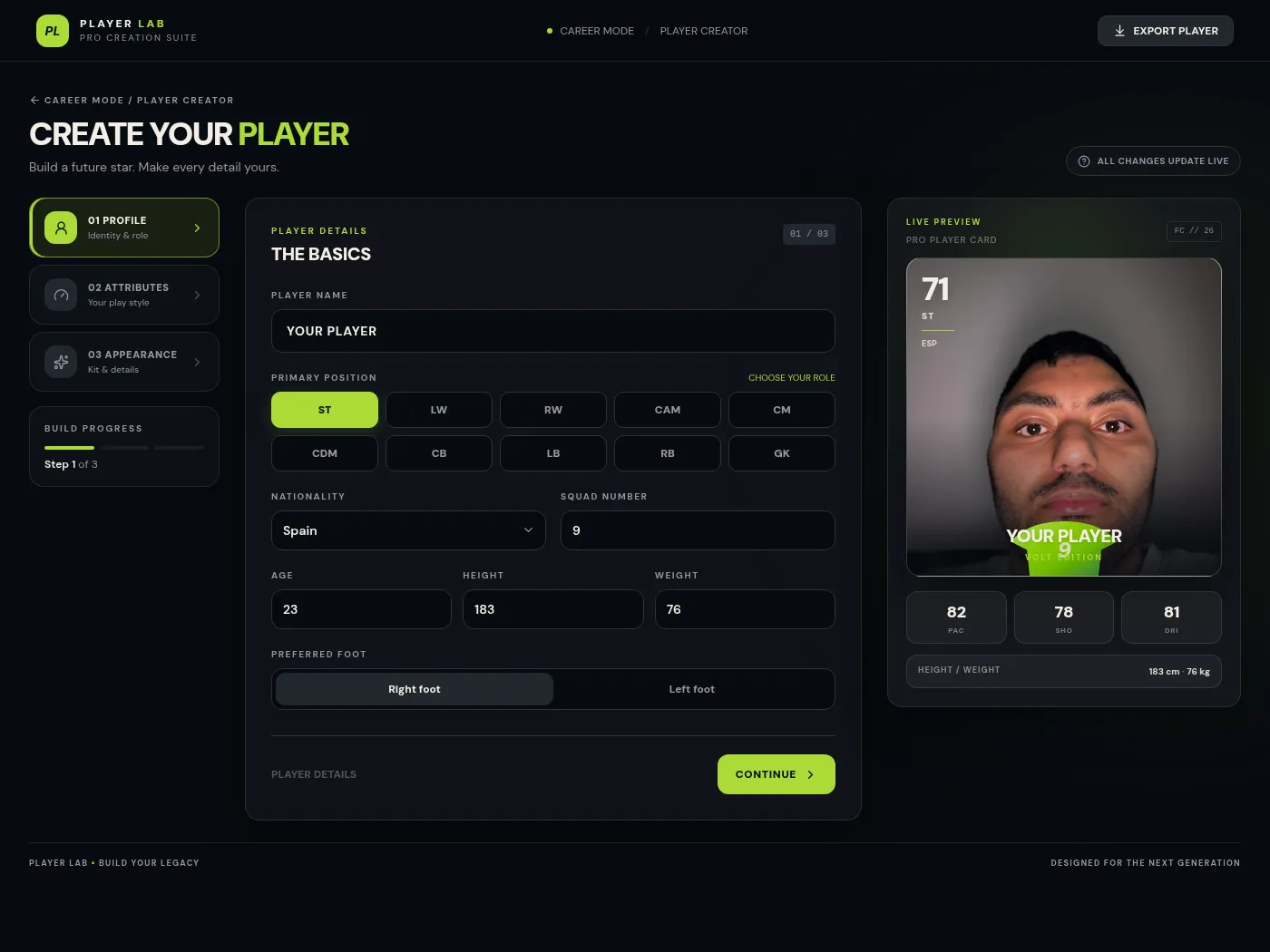 FC 26 Player Creator