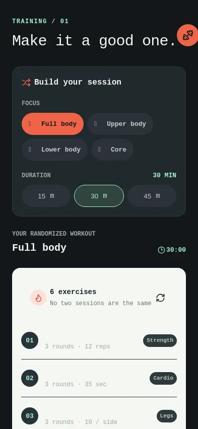 Random Workout Generator