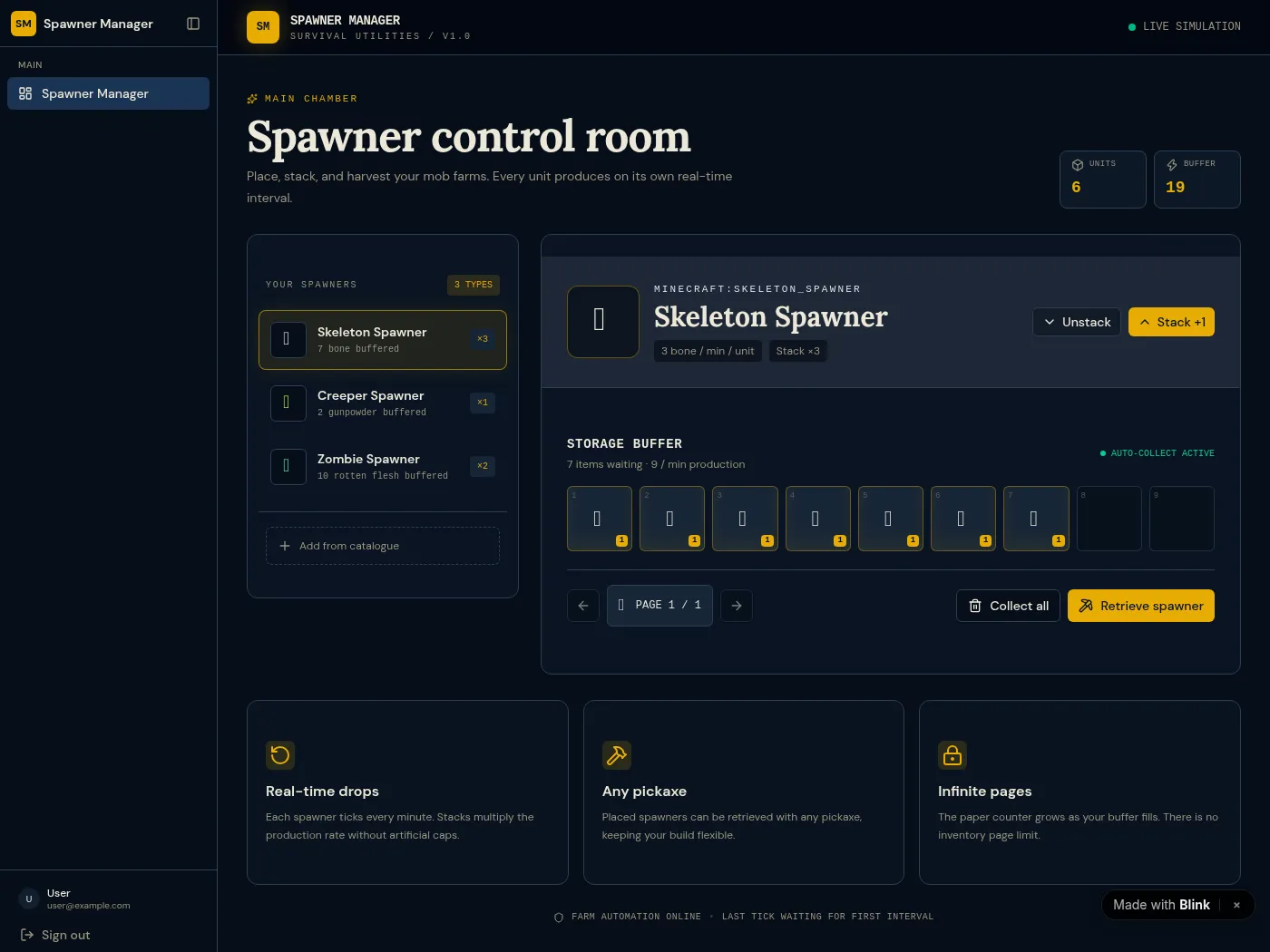 Spawner Manager Web App