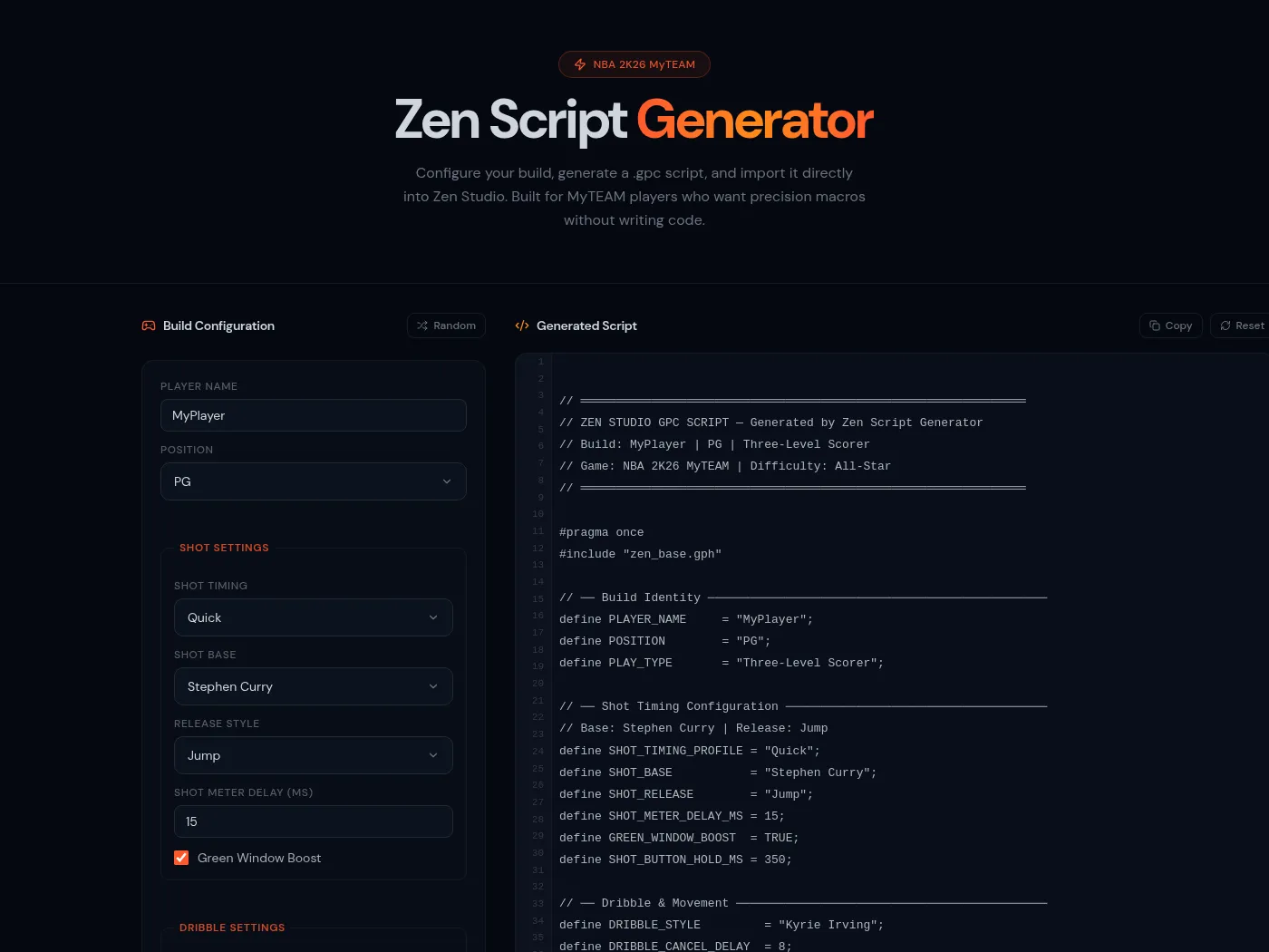Zen Script Generator