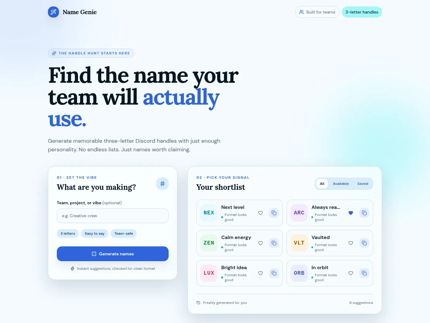 Discord Name Genie