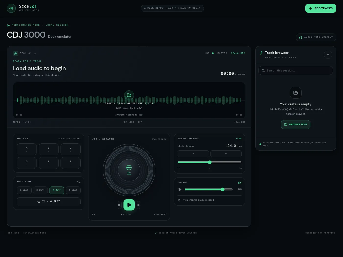 CDJ Deck Web Emulator