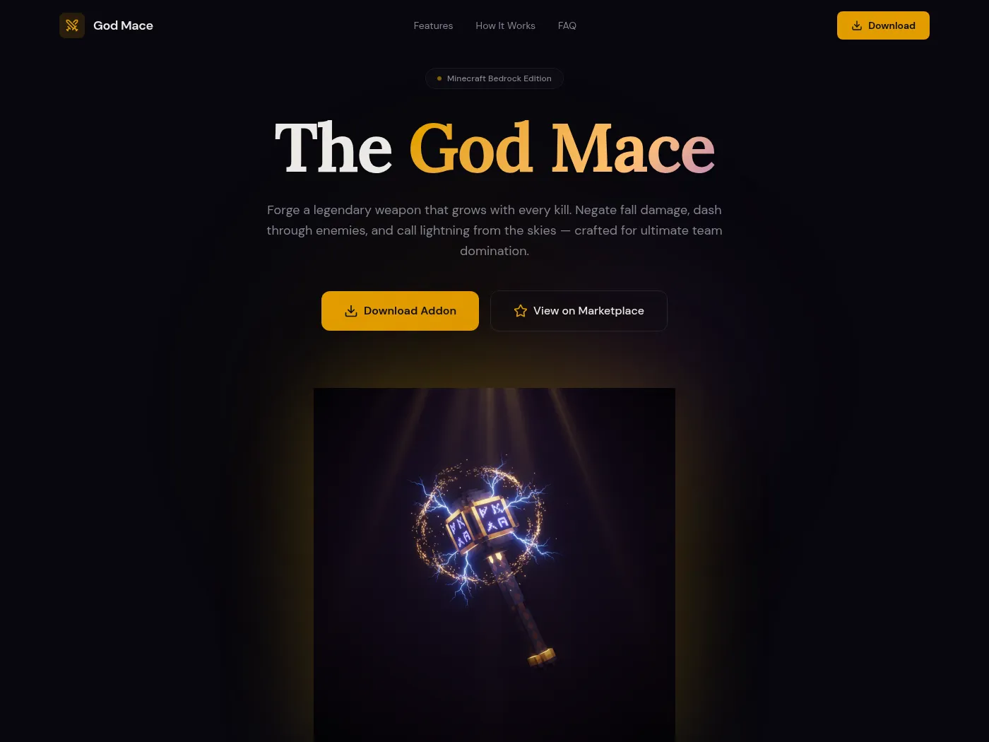 God Mace Minecraft Addon