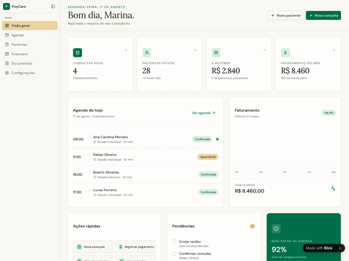 PsyCare – Gestão Psicologia