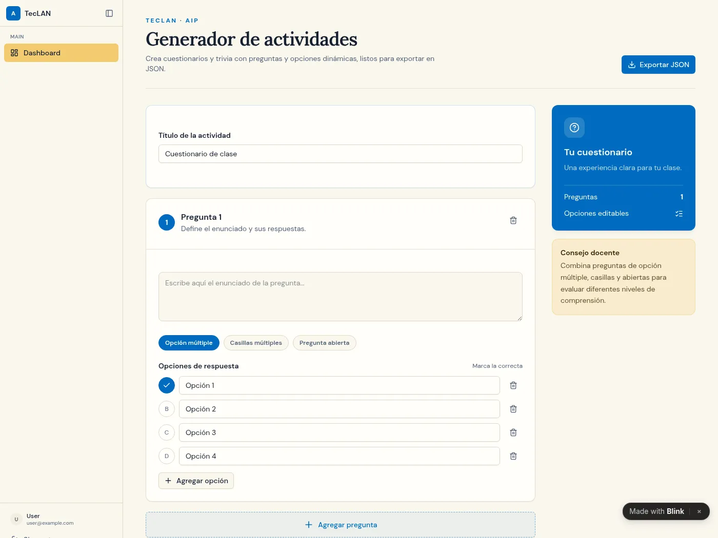 TecLAN Activity Maker