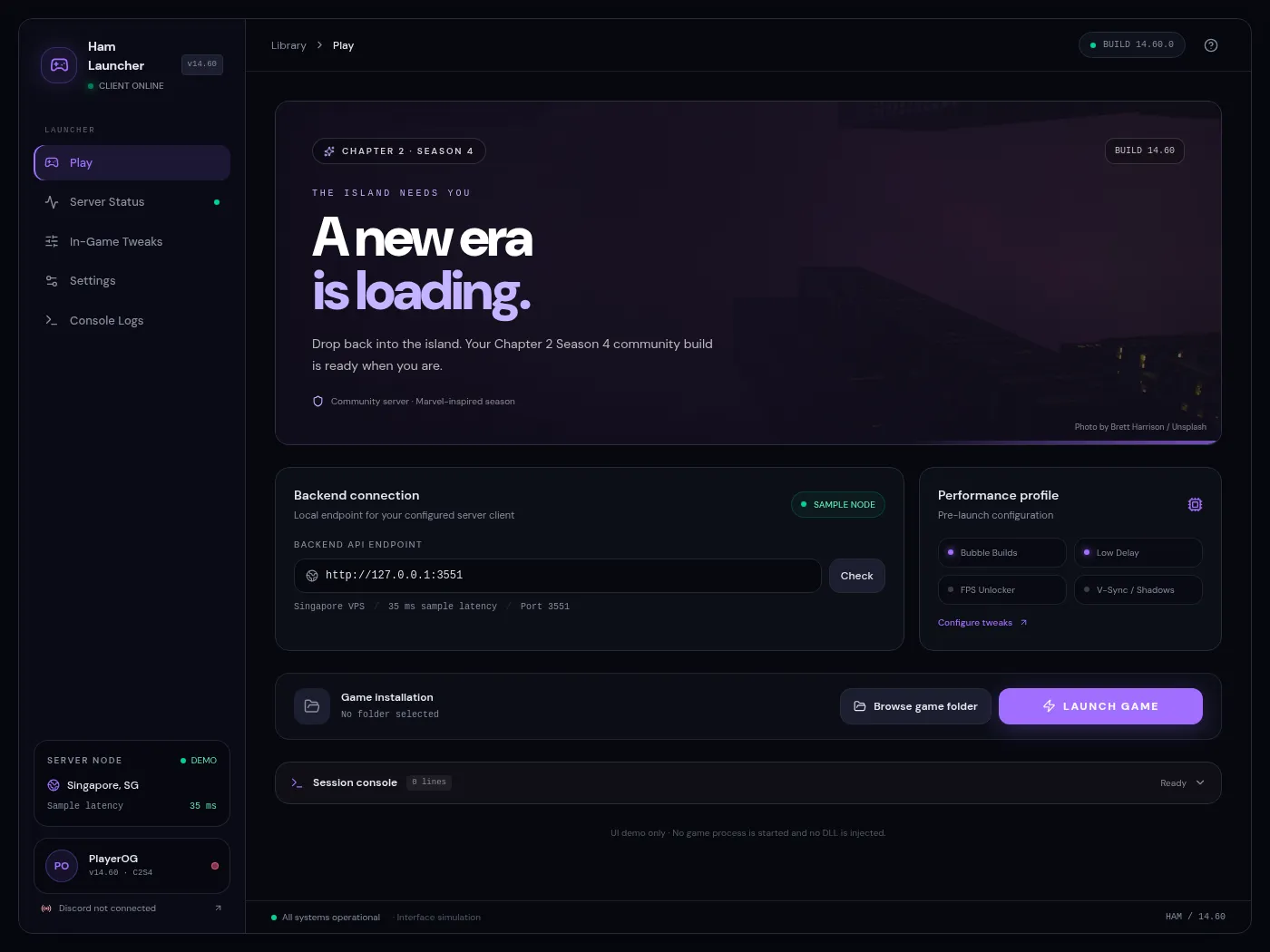 Ham Launcher UI