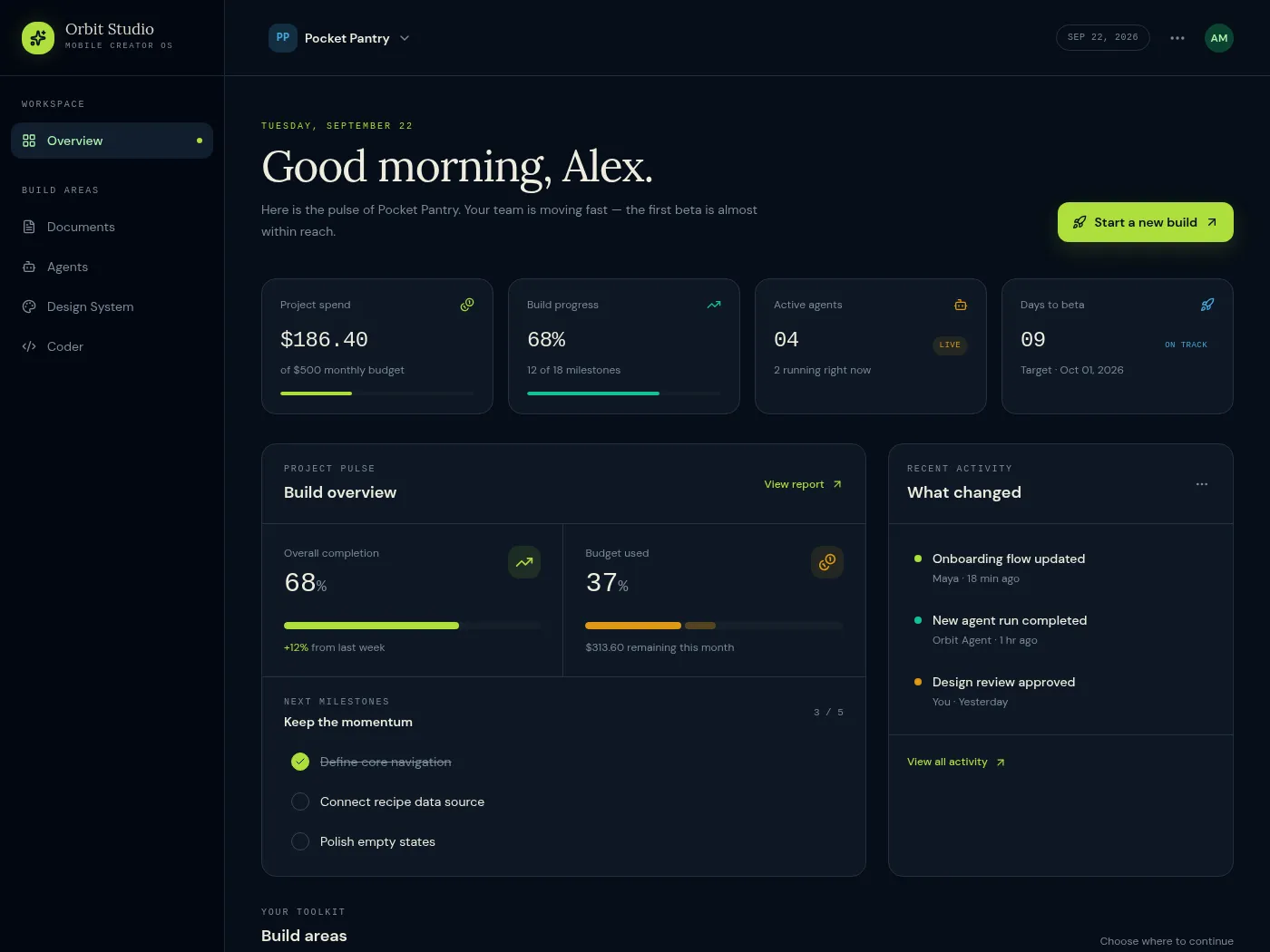Mobile Project Dashboard