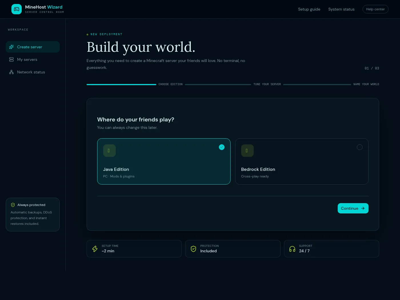 MineHost Wizard