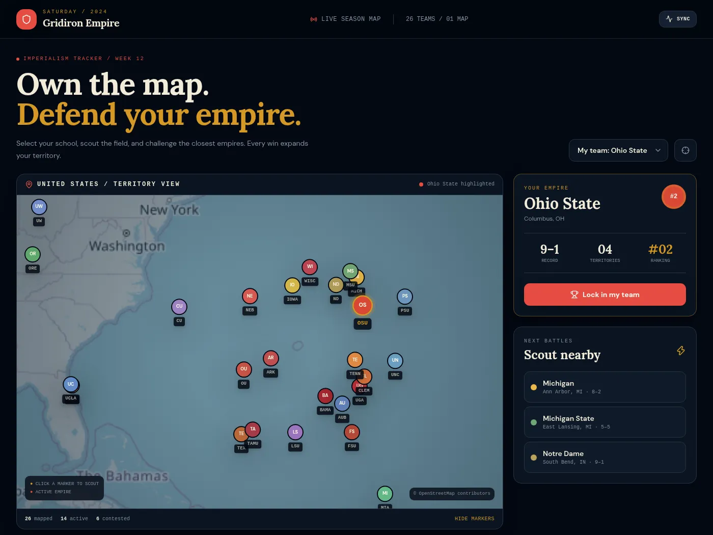 Gridiron Empire Map