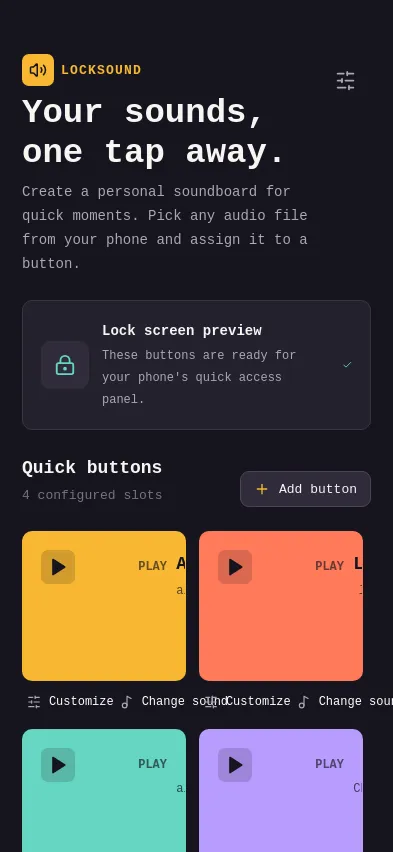 LockSound Buttons App