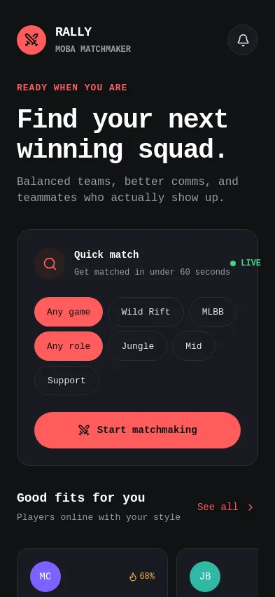 MOBA Matchmaker
