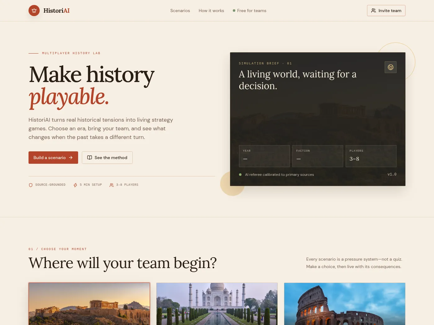 HistoriAI Strategy Game