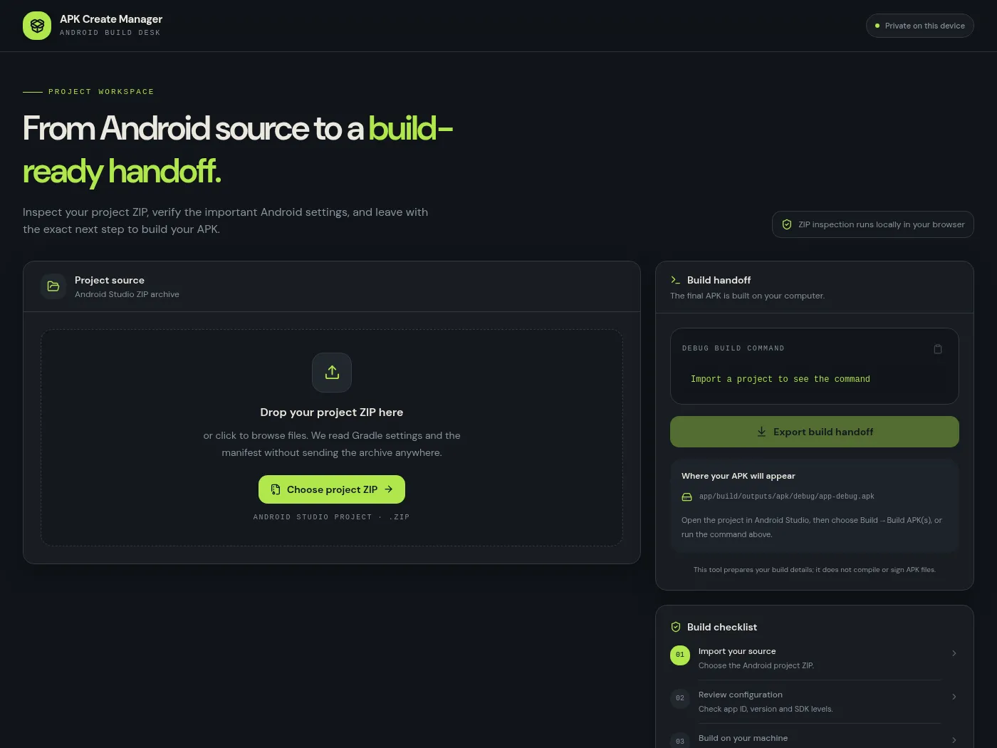 APK Create Manager