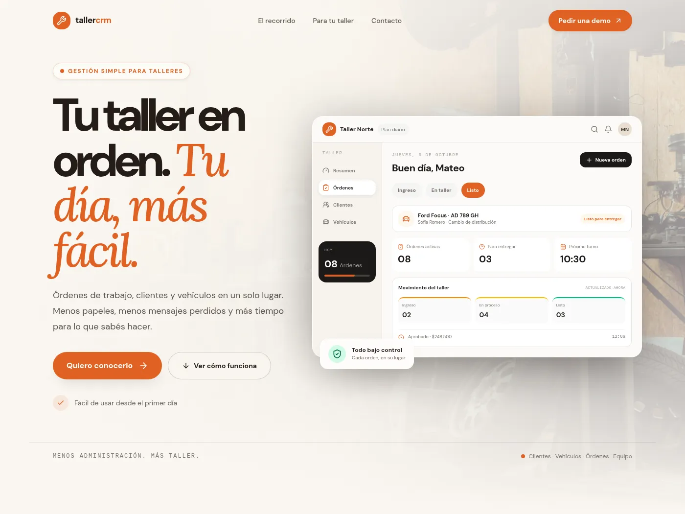 TallerCRM Landing