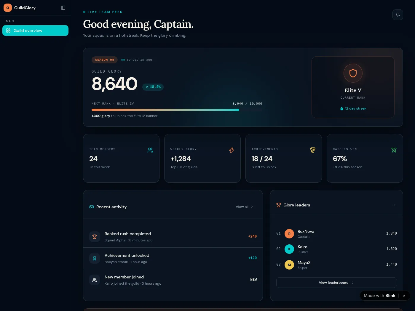 GuildGlory Tracker