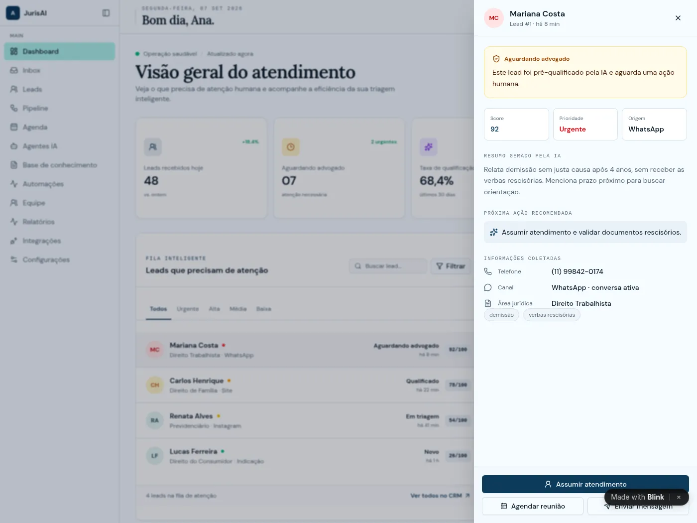 JurisAI Atendimento SaaS