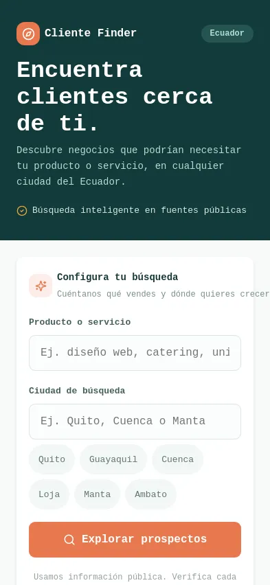Cliente Finder Ecuador