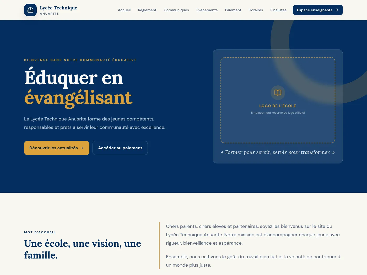 Lycée Technique Anuarite Web