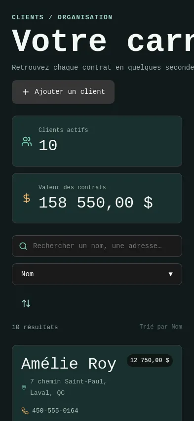 Client Organizer App