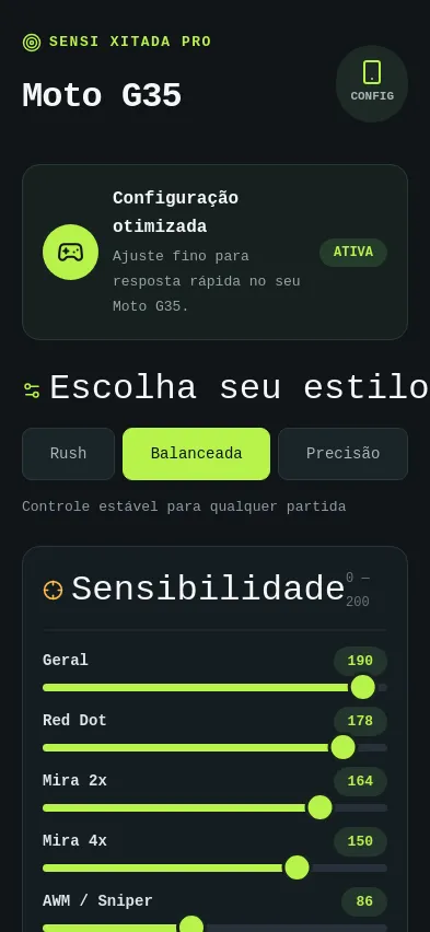 Sensi Xitada Pro Moto G35