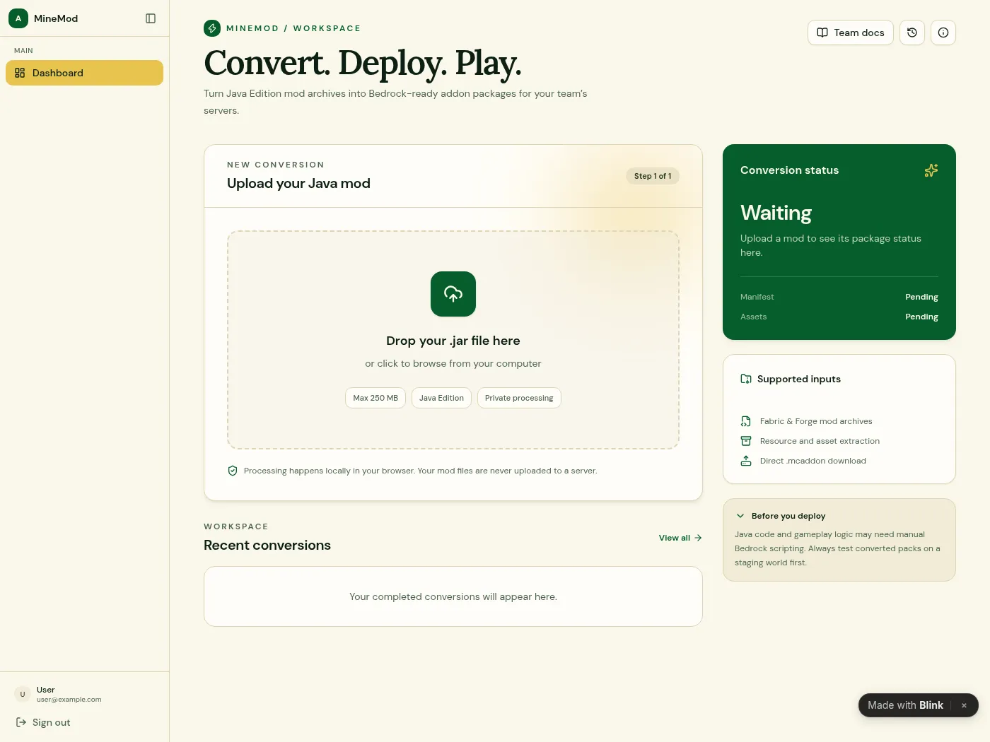 MineMod Converter