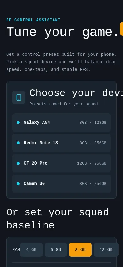 FF Control Assistant