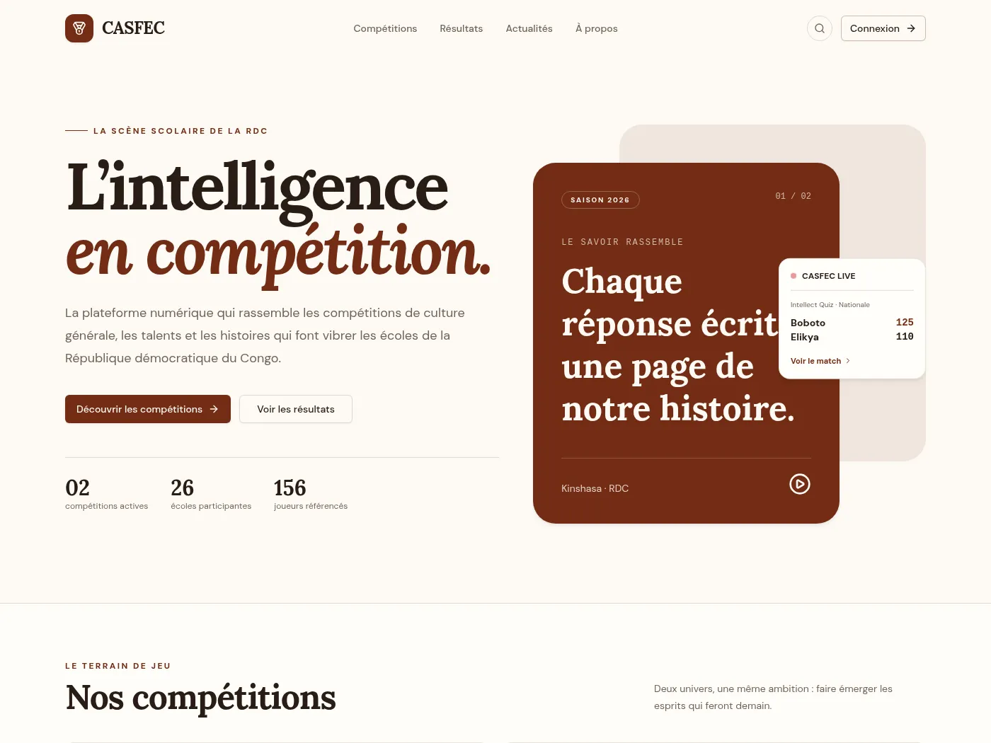 CASFEC School Quiz Platform