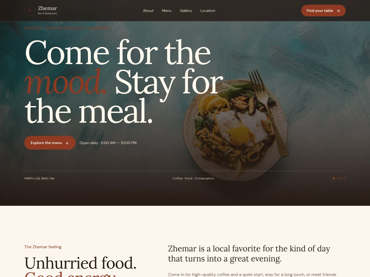 Zhemar Restorant Website