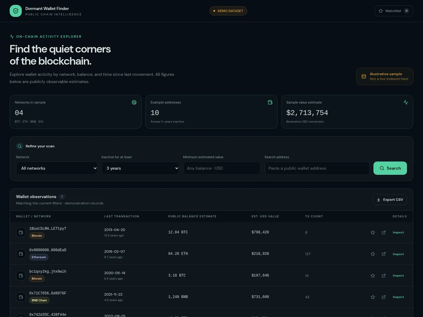 Dormant Wallet Finder