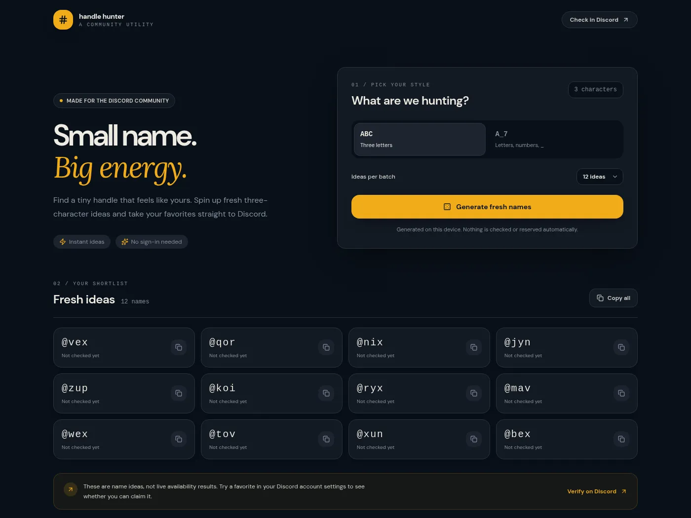 Discord Handle Hunter