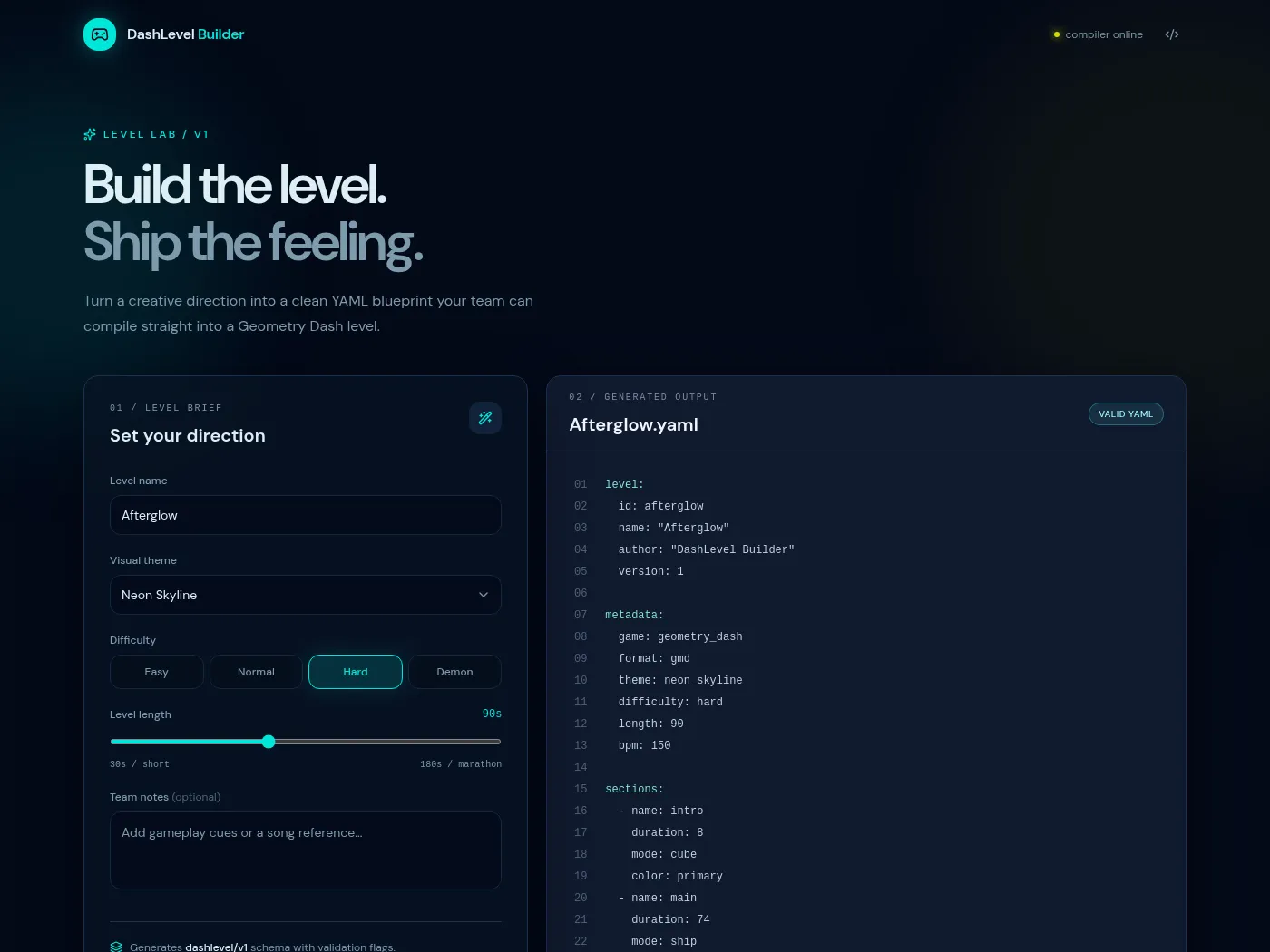 DashLevel Builder