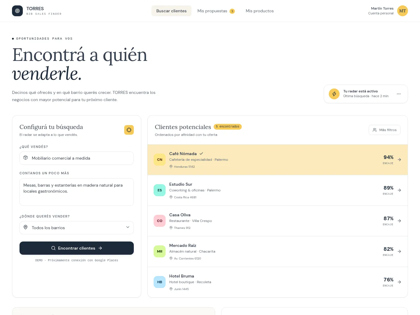 TORRES B2B Sales Finder