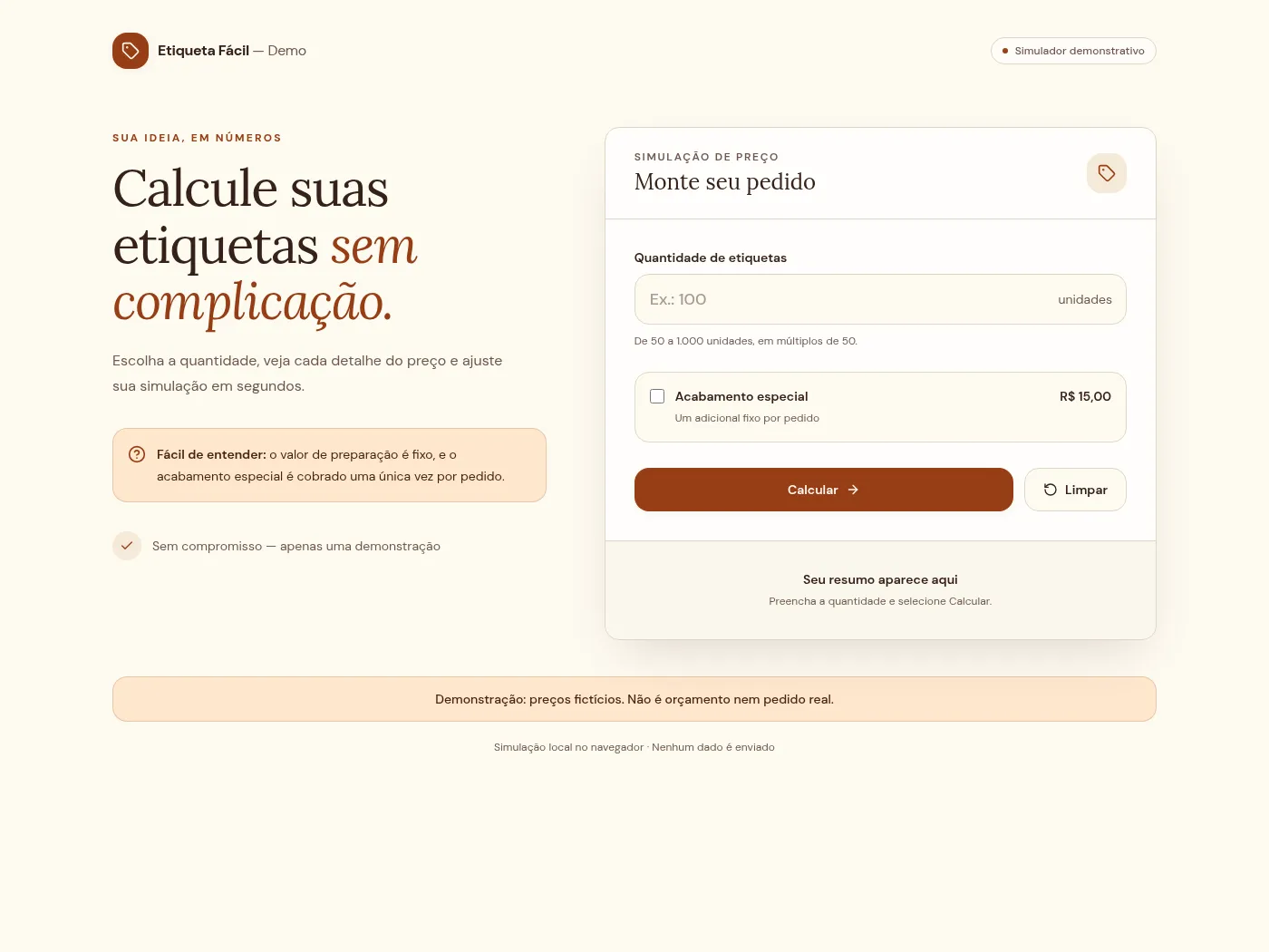 Etiqueta Fácil — Demo