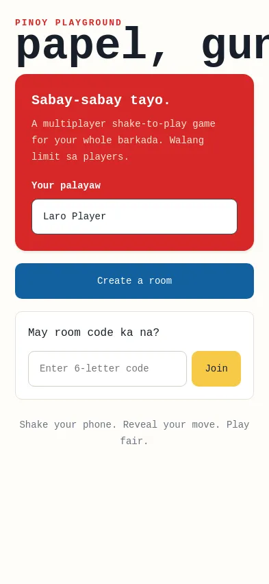 Papel Gunting Bato Game