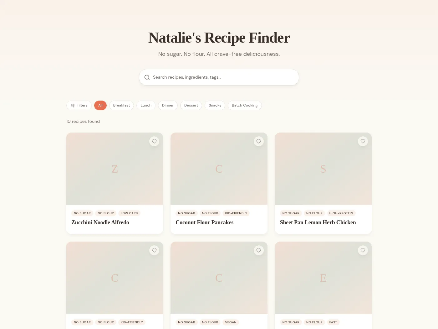 Natalie’s Recipe Finder